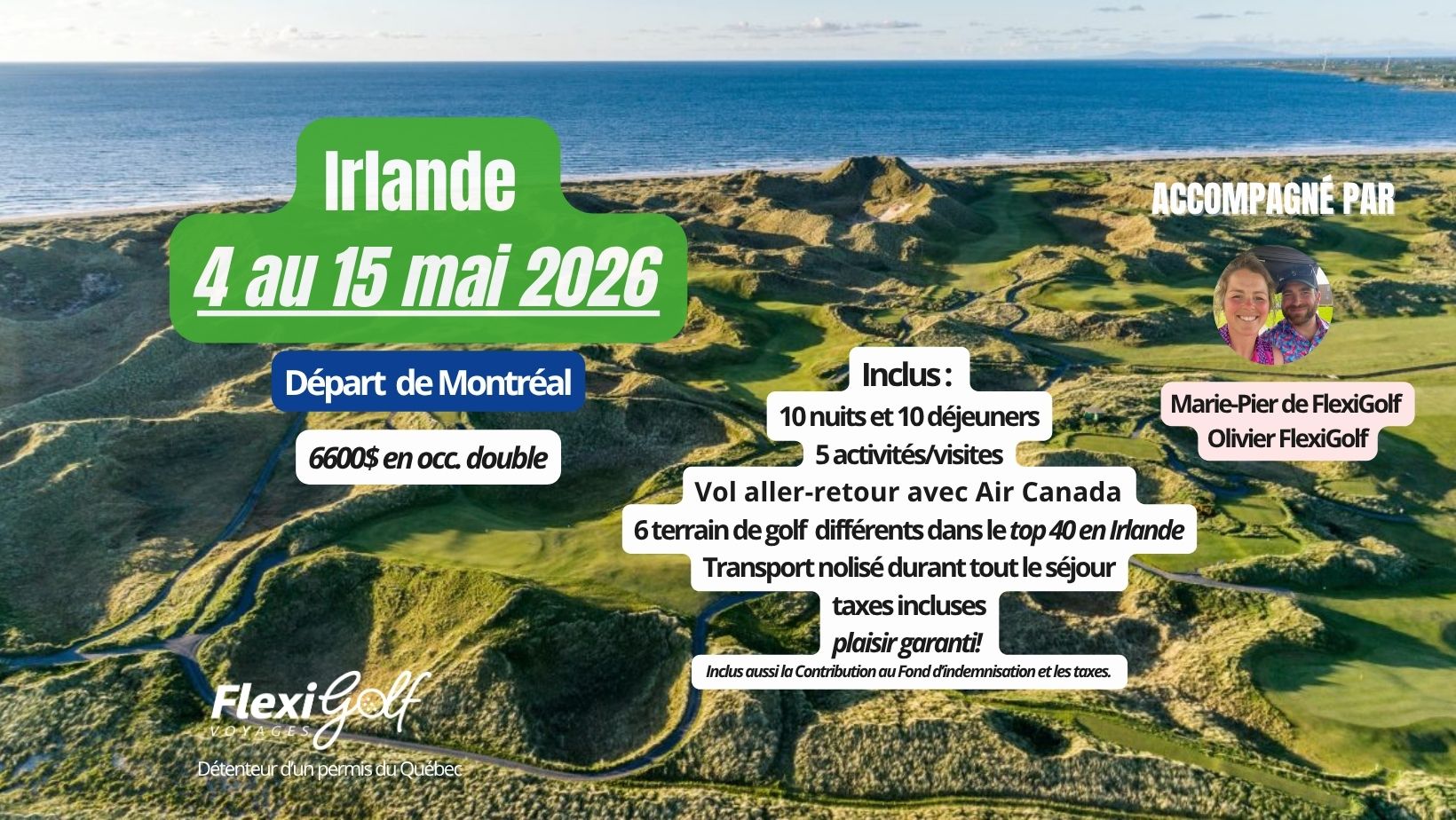 (3 places seulement!) Voyage de golf en groupe en Irlande - 4 au 15 mai ...
